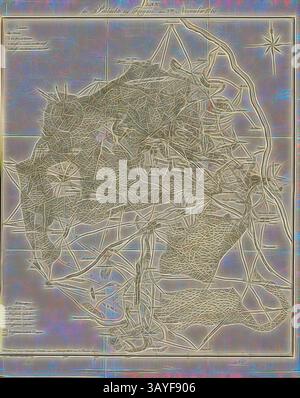 A historical map depicting the borders and geographical features of ...