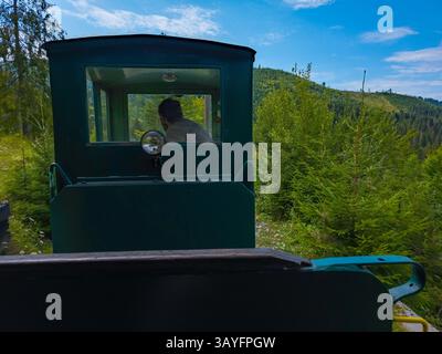 Logging switchback railway at Kysuce Village Museum in Nova Bystrica ...