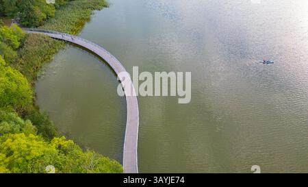 Lakeside promenade at Kornik lake in Poland.IMAGE Stock Photo - Alamy