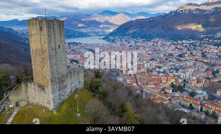 Castello Baradello overlooking Italian town Como.IMAGE Stock Photo - Alamy