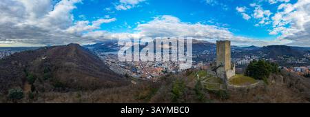 Castello Baradello overlooking Italian town Como.IMAGE Stock Photo - Alamy