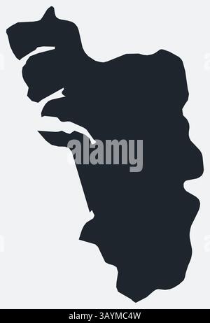 Simple outline map of Goa is a state of India. Stylized minimal line ...