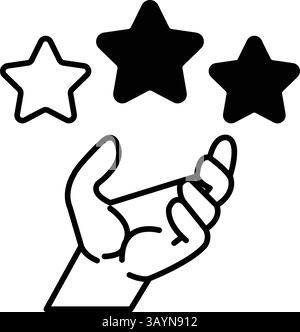 A hand holding three stars. The hand is holding the stars in a way that ...