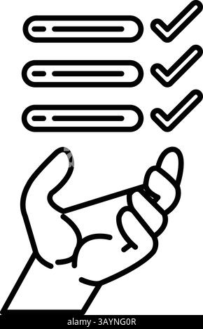 A hand holding a check mark with a thumbs up Stock Vector Image & Art ...