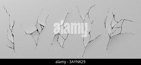 Ground cracks png set isolated on transparent background. Realistic ...