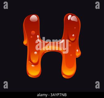 Honey sweet font. Liquid honey cartoon alphabet, Yellow honeycomb ...