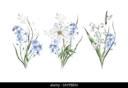 Bouquets floral botanical flower. Wild spring leaf wildflower isolated ...