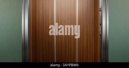 Vintage style empty lift cabin interior with wooden panels Stock Photo ...