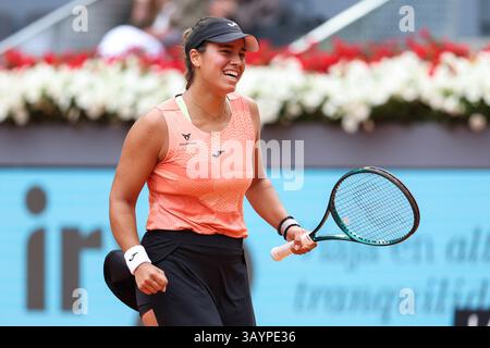 Jessica Bouzas Maneiro of Spain celebrates winning her second round ...