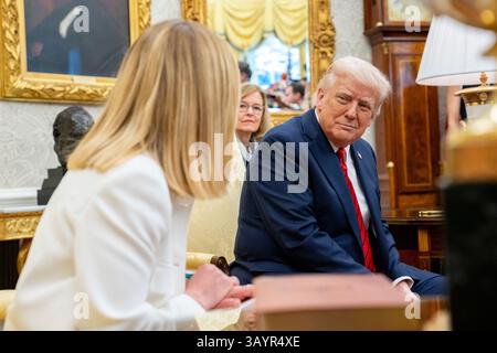 U.S. President Donald Trump and Prime Minister Mark Carney speak at the ...