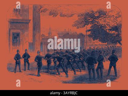 Law enforcement officers standoff against demonstrator outside a U.S ...