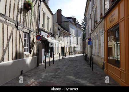 Typical old street, town of Compiègne, Oise department, France Stock ...