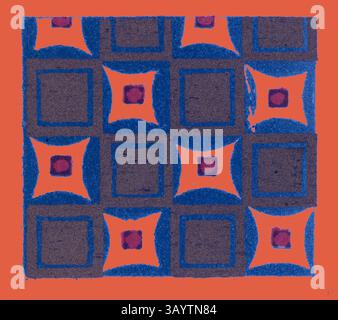 A geometric pattern featuring alternating squares with distinct colored ...