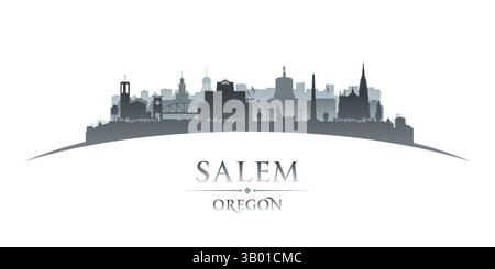 Salem Oregon City Skyline Silhouette with Golden Buildings Isolated on ...