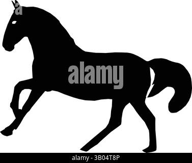 Galloping horse. Silhouette vector image rider on galloping horse Stock ...
