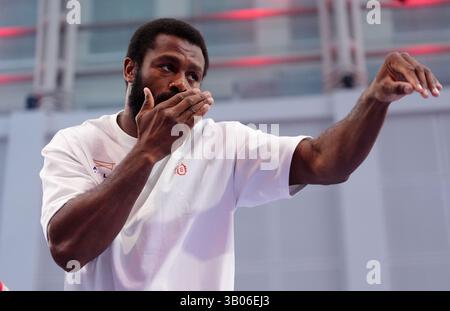 Cheavon Clarke during a public workout at The Pelligon, London. Picture ...
