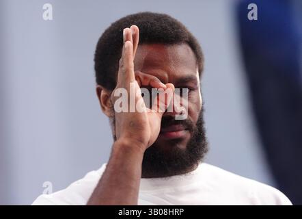 Cheavon Clarke during a public workout at The Pelligon, London. Picture ...