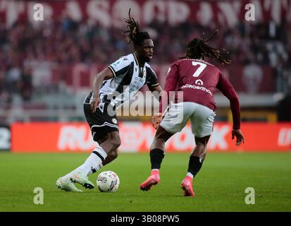 Oumar Solet of Udinese Calcio in action during the Serie A football ...