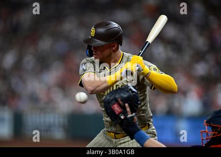 San Diego Padres' Gavin Sheets looks on during a baseball game against ...