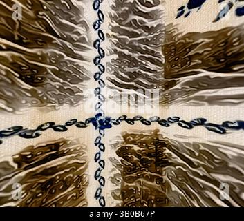 A textured surface divided into quadrants, featuring intricate patterns ...