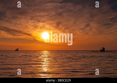 SUNRISE OVER DOUGLAS BAY, ISLE OF MAN Stock Photo - Alamy