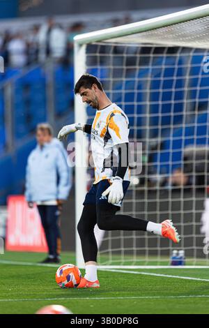 Thibaut Courtois of Real Madrid CF is seen during the La Liga EA Sports ...