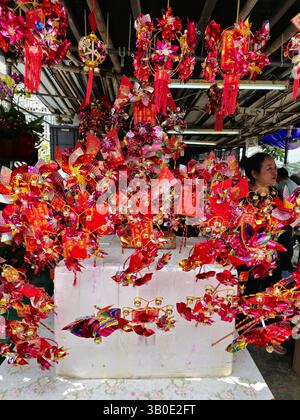 The colorful Tin Hau temple during the annual Tin Hau festival in Yung ...