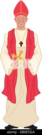 Cardinal Clergy Robes Catholic Ceremony Religious Faith Stock Vector ...