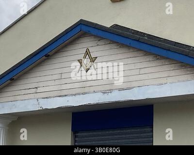 Masonic Hall exterior with signs and symbols Stock Photo - Alamy