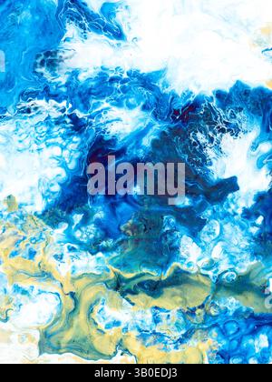 Hand painted watercolor with mixed liquid color paints. Abstract fluid ...