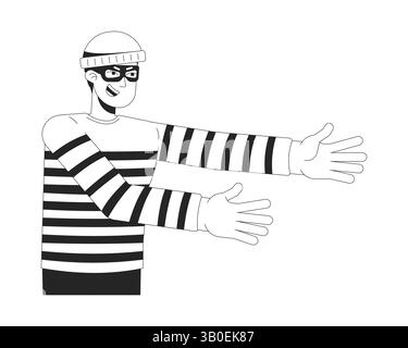 Thief man with stretched arms 2D cartoon character Stock Vector Image ...