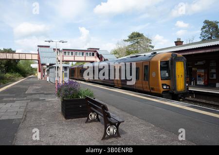 West Midlands Railway train at Henley-in-Arden station, Warwickshire ...