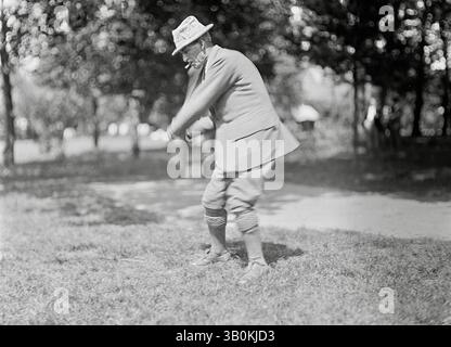 Walter J. Travis, Australian/American amateur golfer, playing golf ...
