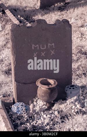 Infrared picture of gravestones and monuments in Clevedon Cemetery, St ...