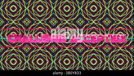 Composition of challenge accepted text over black background Stock ...
