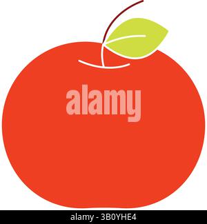 Simple apple with leaf. Vector illustration Stock Vector Image & Art ...