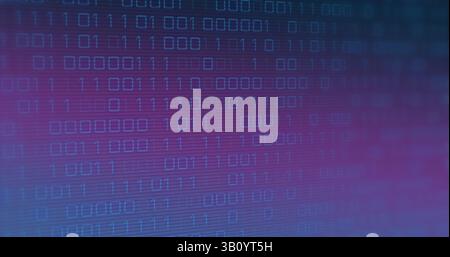 Image of binary coding over purple shapes Stock Photo - Alamy
