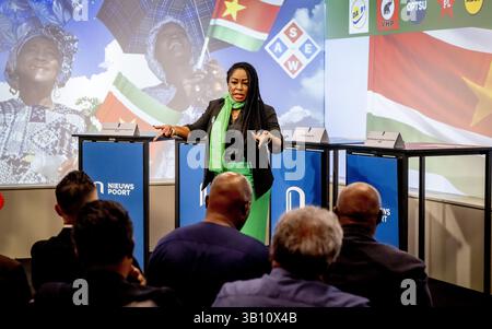 THE HAGUE - Roseline Daan (NPS) during an election debate on Suriname's ...
