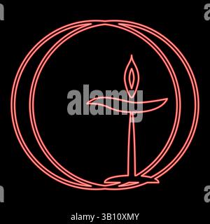 Flaming chalice symbol Unitarian universalism concept icon black color ...