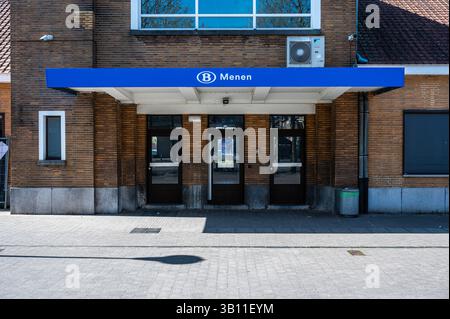 The local railway station of Menen, West Flanders, Belgium, 11 April ...
