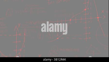 Image of math graps and data over grey background Stock Photo - Alamy