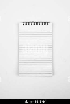 Composition with blank open notebook, pen, Christmas decorations and ...