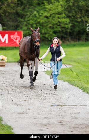 Verane Nicaud of France with Frenchstar Helau during the CCI2* L first ...