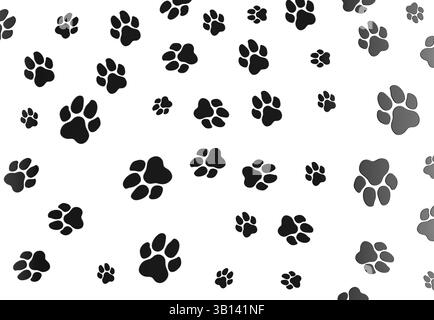 Animal paw prints, 3D rendering isolated on white background Stock ...