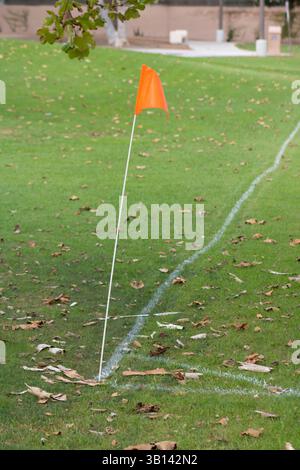 soccer field flag at corner Stock Photo - Alamy