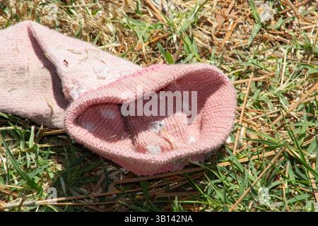 inside out lost pink sock Stock Photo - Alamy