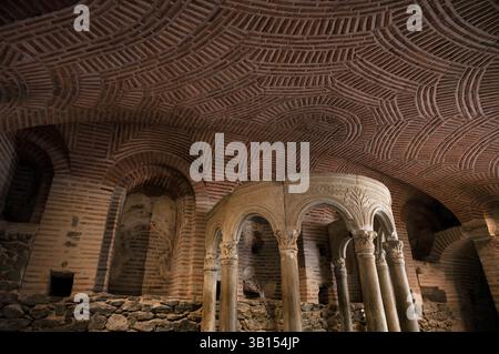 Interior view of the crypt, remains of the Roman baths, Hagios ...