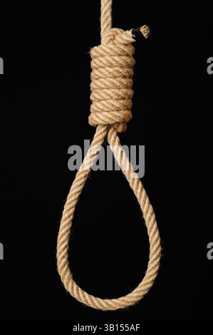 hangman's noose. Gallows knot. Rope node Stock Photo - Alamy
