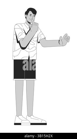 Thoughtful indian man in casual summer outfit 2D cartoon character ...