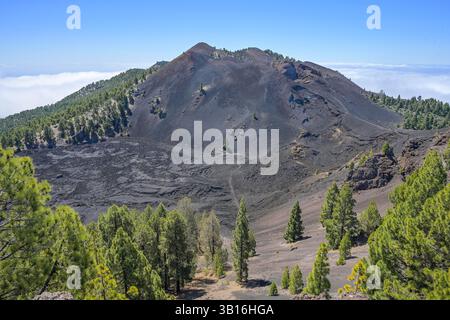 Lavasee Lavas la Malforada am Crater del Duraznero, Höhenrücken ...